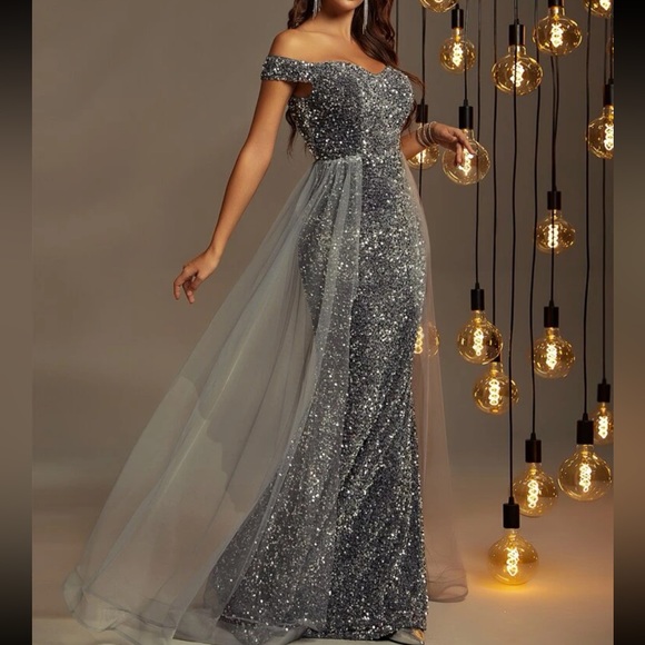 Dresses | Luxe Off Shoulder Mesh Detail Party Formal Prom Wedding ...